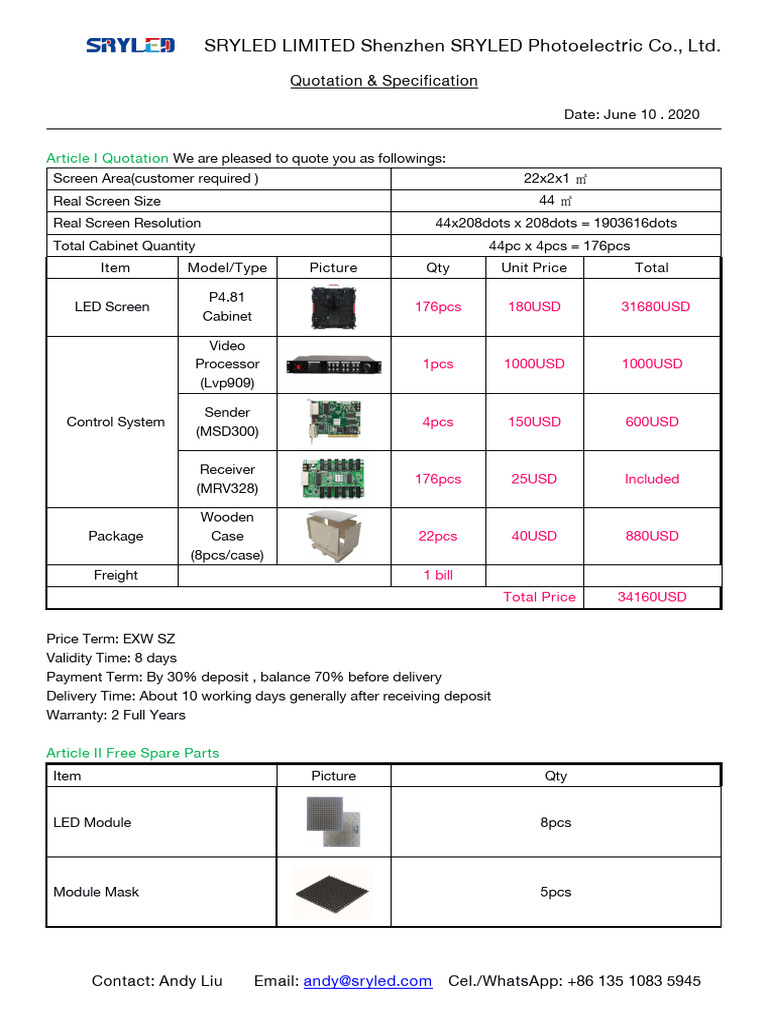 SRYLED P4.81 Outdoor 1R1G1B 3in1 SMD1921 Full Color LED Display ...