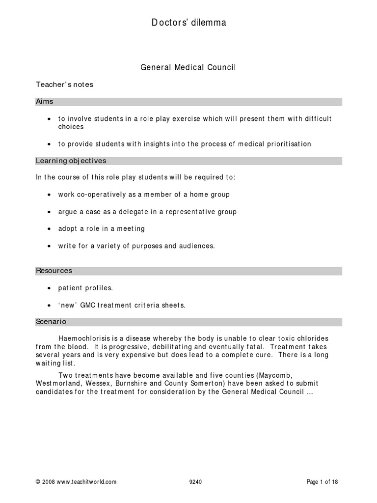 Doctors' Dilemma: General Medical Council | PDF | Medical Specialties ...