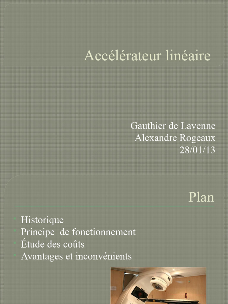 Accélérateur Linéaire en Radiothérapie | PDF | Technologie et ingénierie