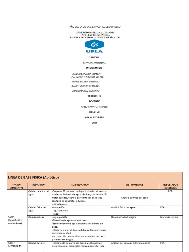 Linea de Base | PDF | Agua | Suelo