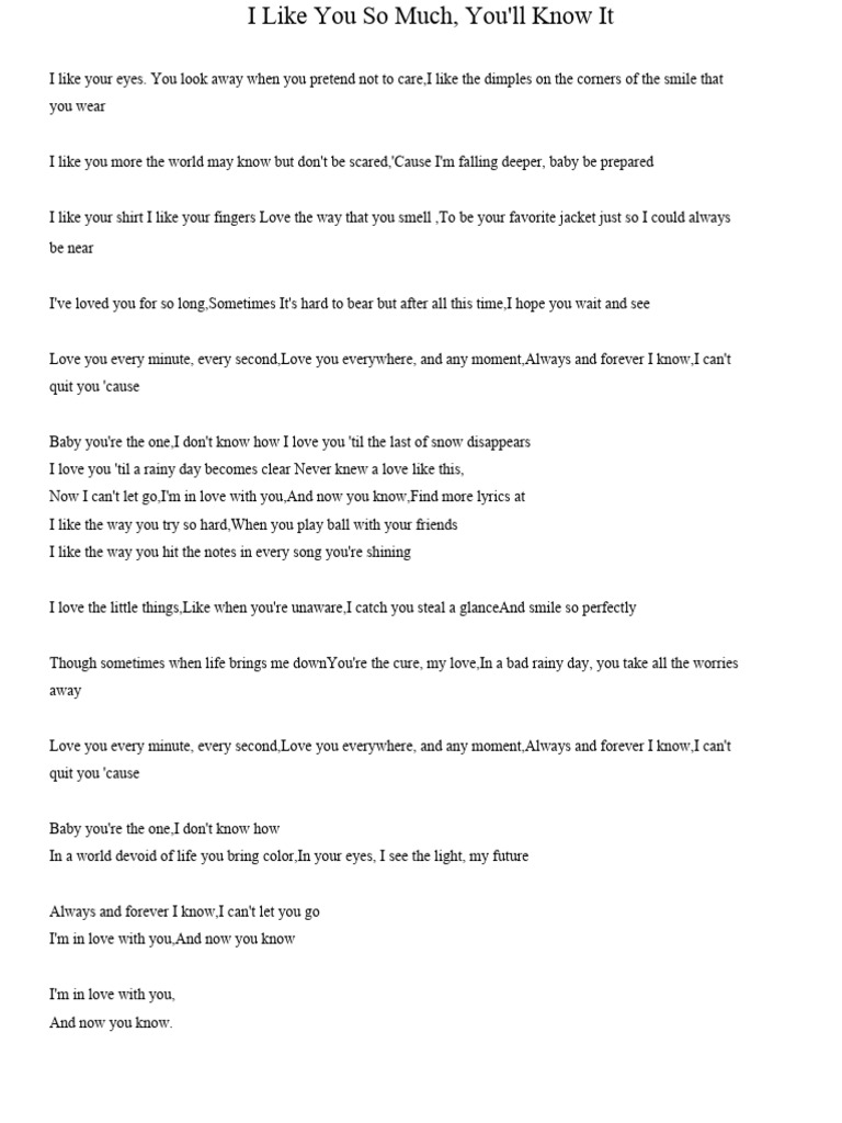 I Like You So Much | PDF