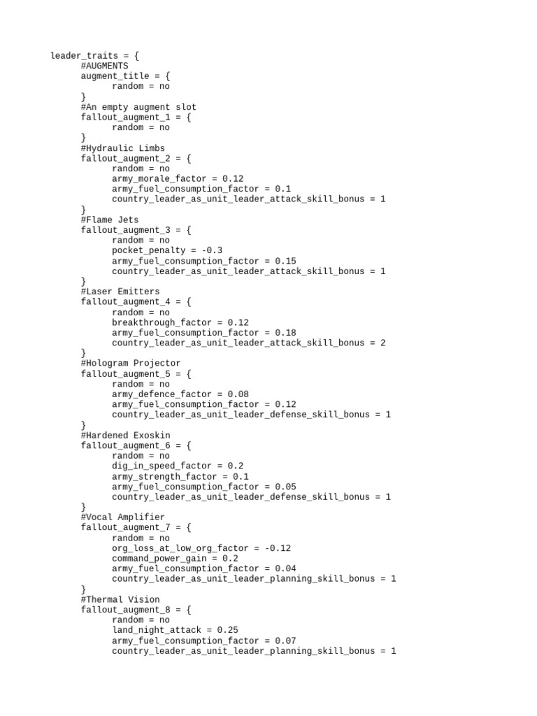 Fallout Augment Traits | Download Free PDF | Electromagnetism | Electrical Engineering