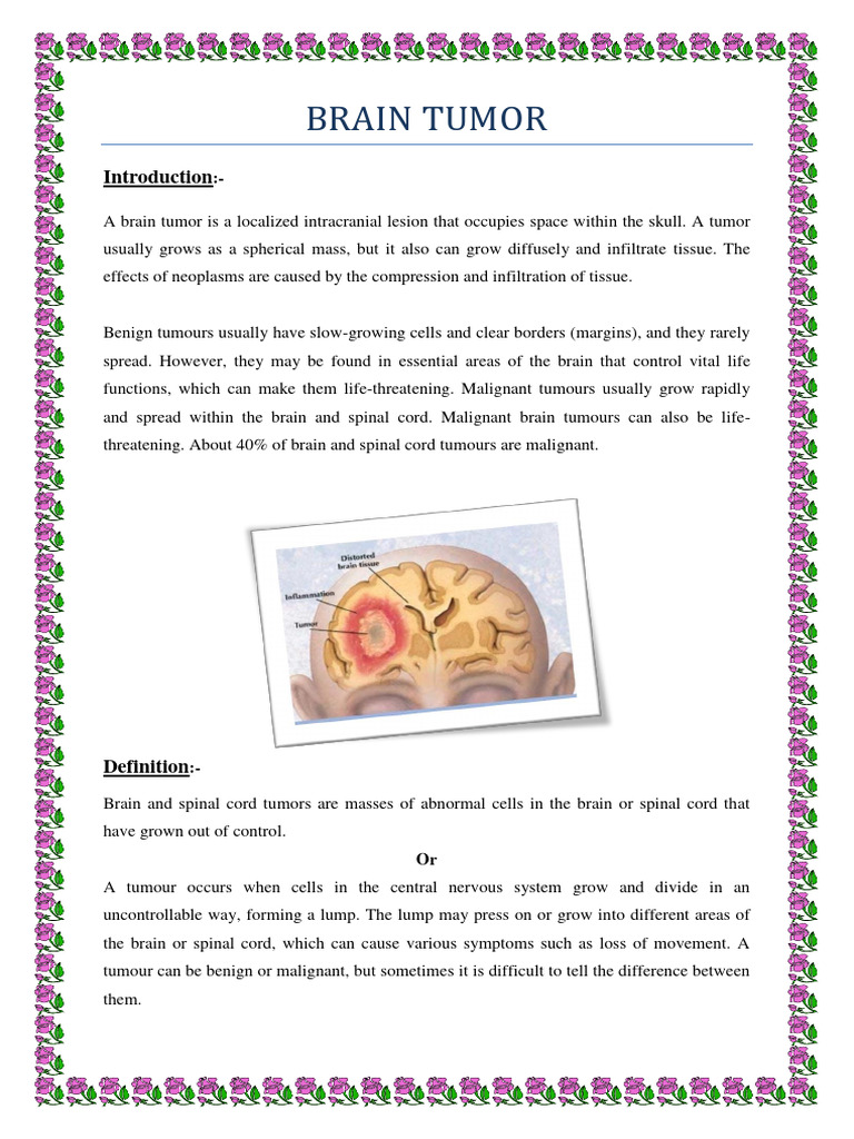 Seminar On Brain Tumor | PDF | Radiation Therapy | Brain Tumor