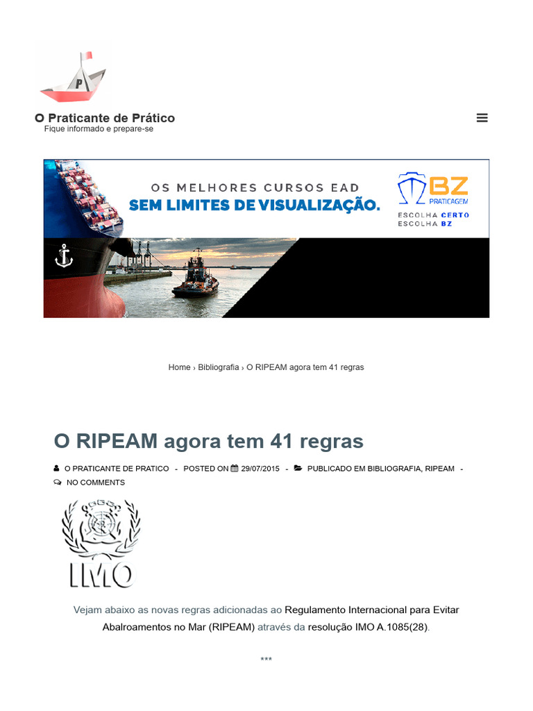 Ripeam-Colreg-72-1981 Parte F Art 39 A 41 | PDF