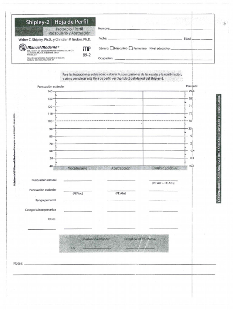 SHIPLEY-2 Protocolo | PDF