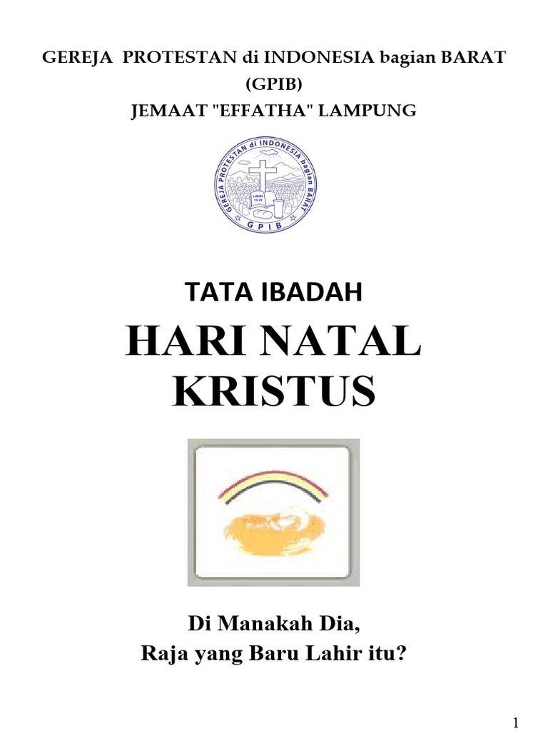 Tata Ibadah Natal GPIB Effatha Lampung | PDF