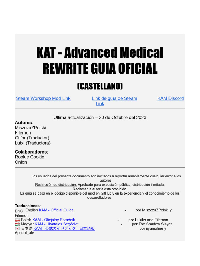 KAT - Official Guide - Castellano | Descargar gratis PDF | Reanimación ...