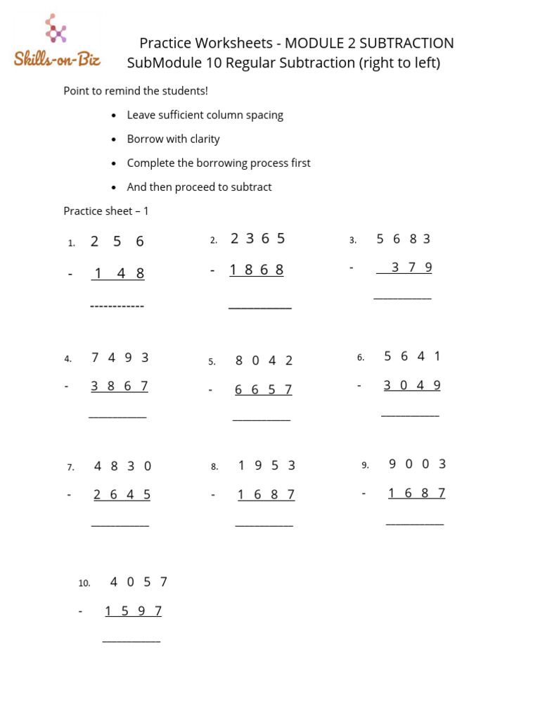 Sub Module 10 - Practice Sheets | PDF | Module (Mathematics) | Mathematics