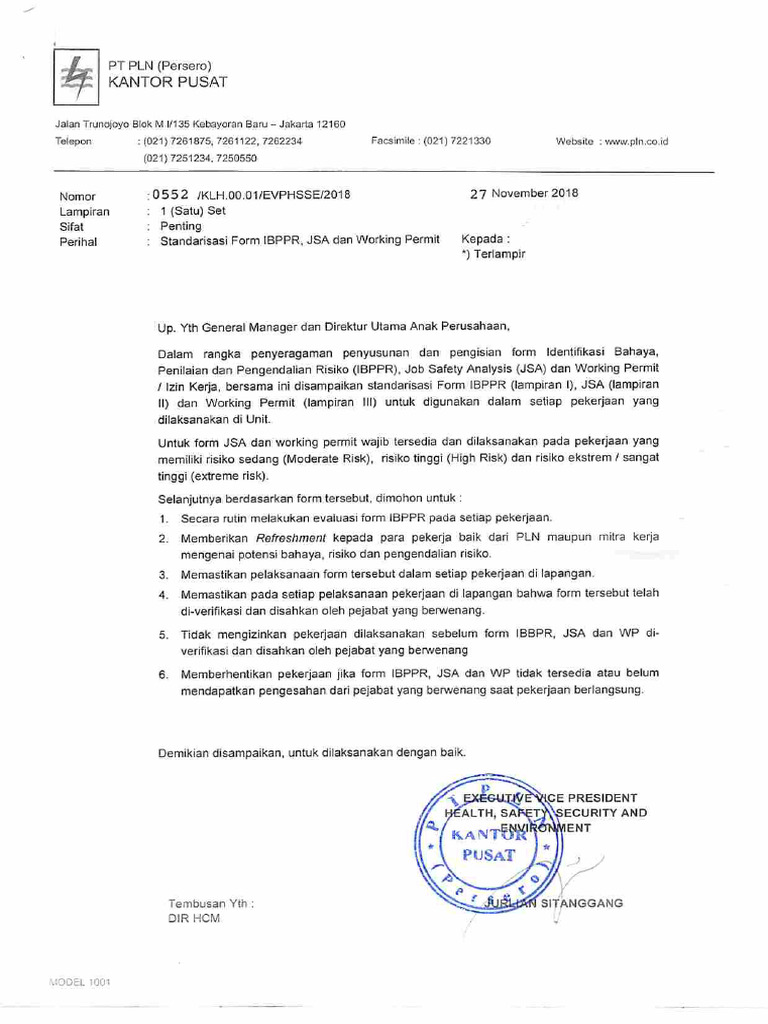 Standarisasi Form IBPPR, JSA Dan Working Permit | PDF