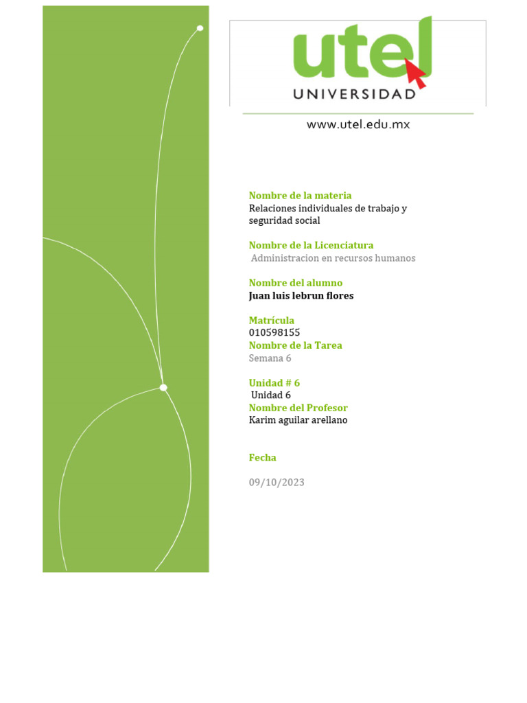Actividad - 6 - Relacionesindividualesdetrabajoyseguridadsocial - Juan ...