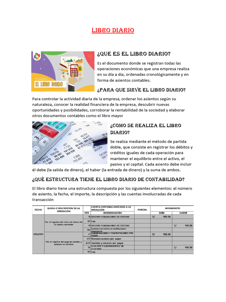 Guía del Libro Diario Contable | PDF | Contabilidad | Economias