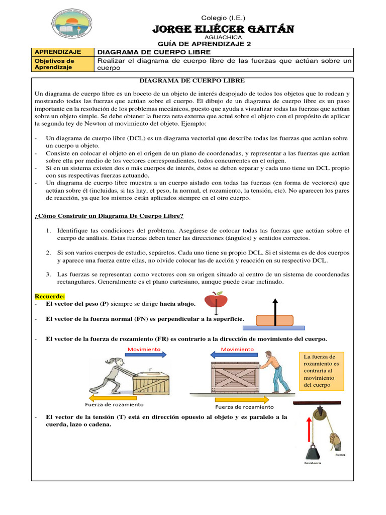 Guía 2 - Física 10°-4p | Descargar gratis PDF | Fuerza | Vector Euclidiano