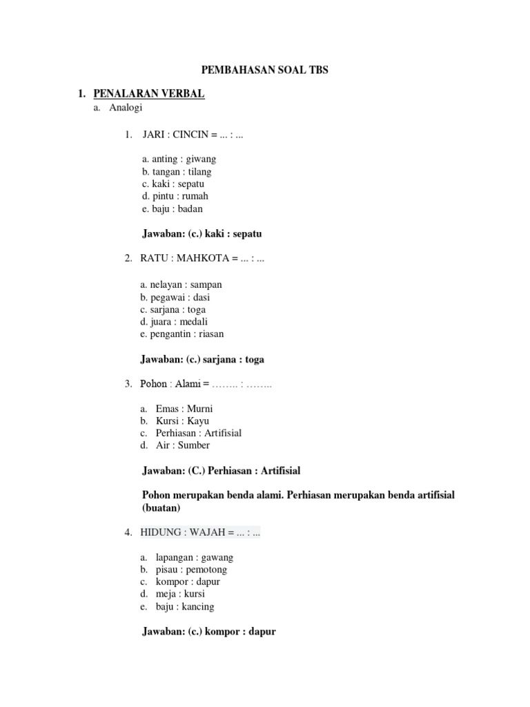 Pembahasan Soal TBS Cbbi To 1 | PDF | Kajian Bahasa Asing | Seni