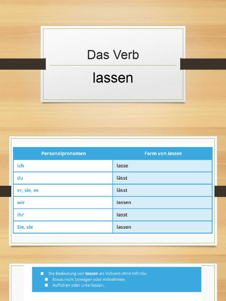 Das Verb Lassen | PDF