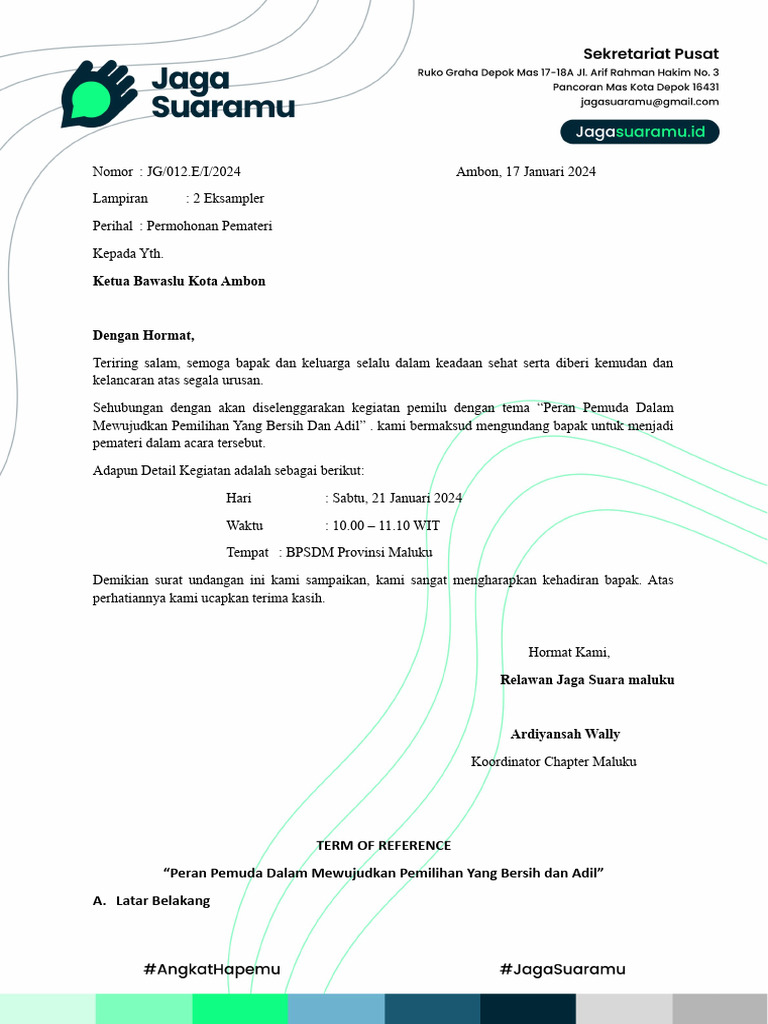 Surat,ToR Dan Schdule | PDF