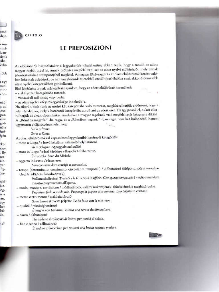 Le Preposizioni - Grammatica | PDF