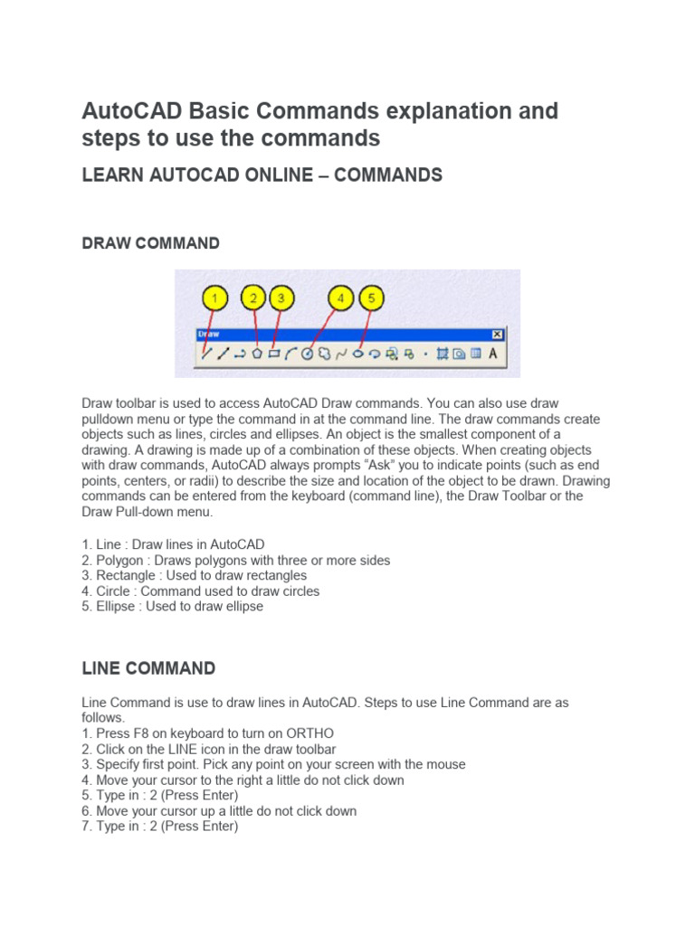 Drawing Commands | Download Free PDF | Circle | Diameter
