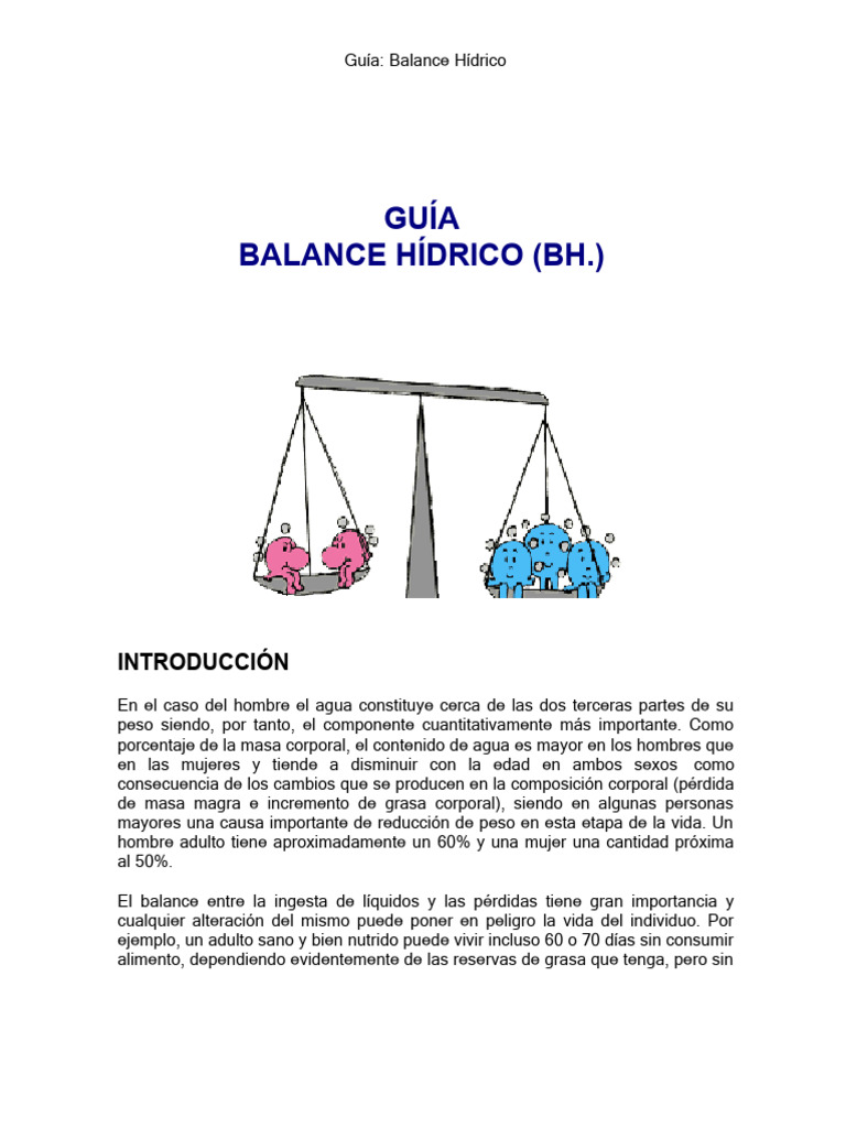 Guia de Balance Hidrico | PDF | Agua | Medicina CLINICA
