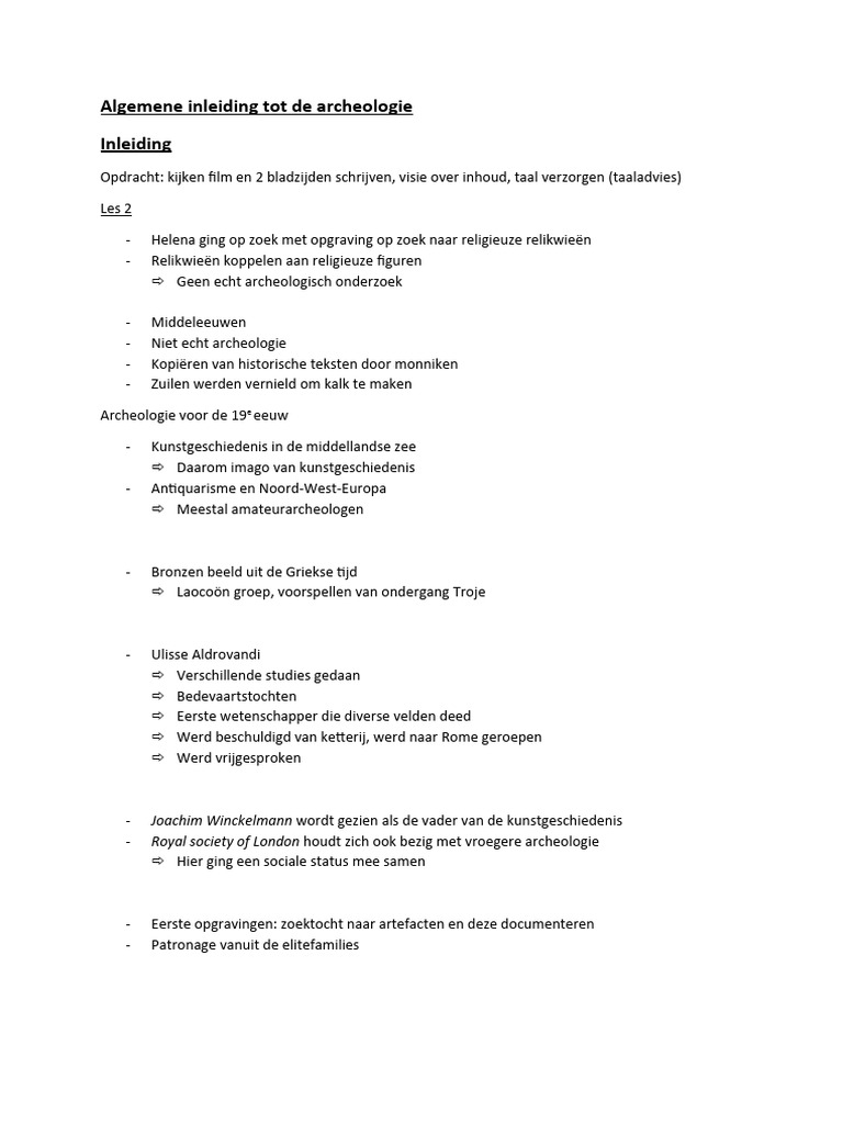 Algemene Inleiding Tot de Archeologie | PDF