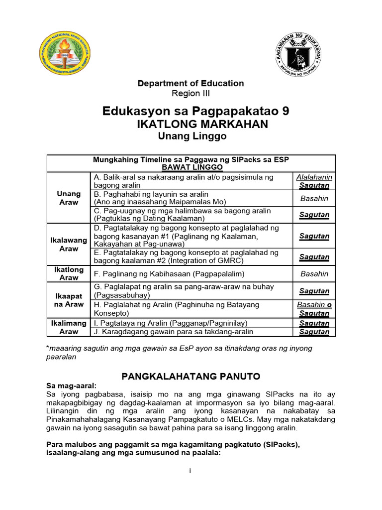 EsP9 Q3 Week1-15pages | PDF
