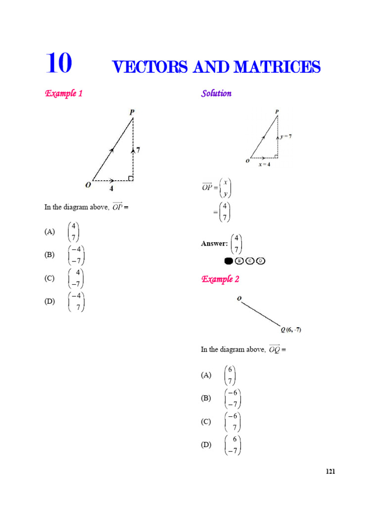 Vector and Matrices MCQ | PDF | Euclidean Vector | Rotation