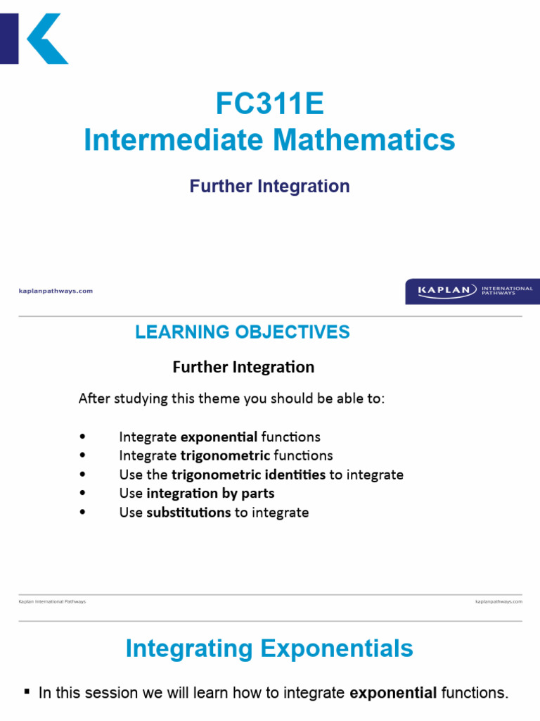 Further Integration - Presentation | PDF | Integral | Function ...