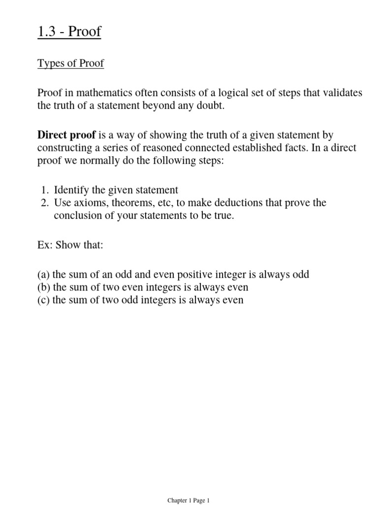 1.3 - Proof - Blank Notes | PDF | Mathematical Proof | Deductive Reasoning