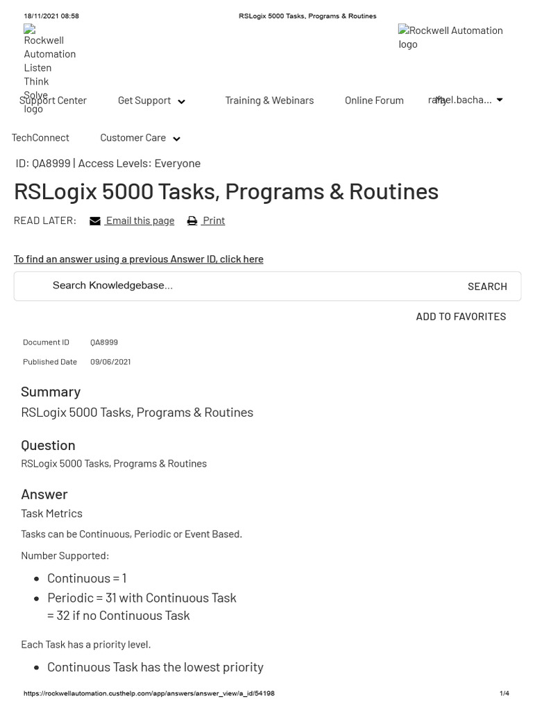 RSLogix 5000 Tasks, Programs & Routines | PDF | Computing | Computer Engineering