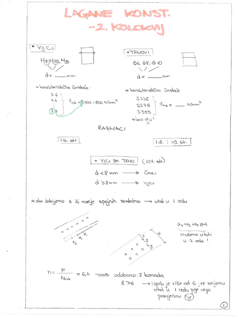 Lagane Konstrukcije 2. Kolokvij | PDF