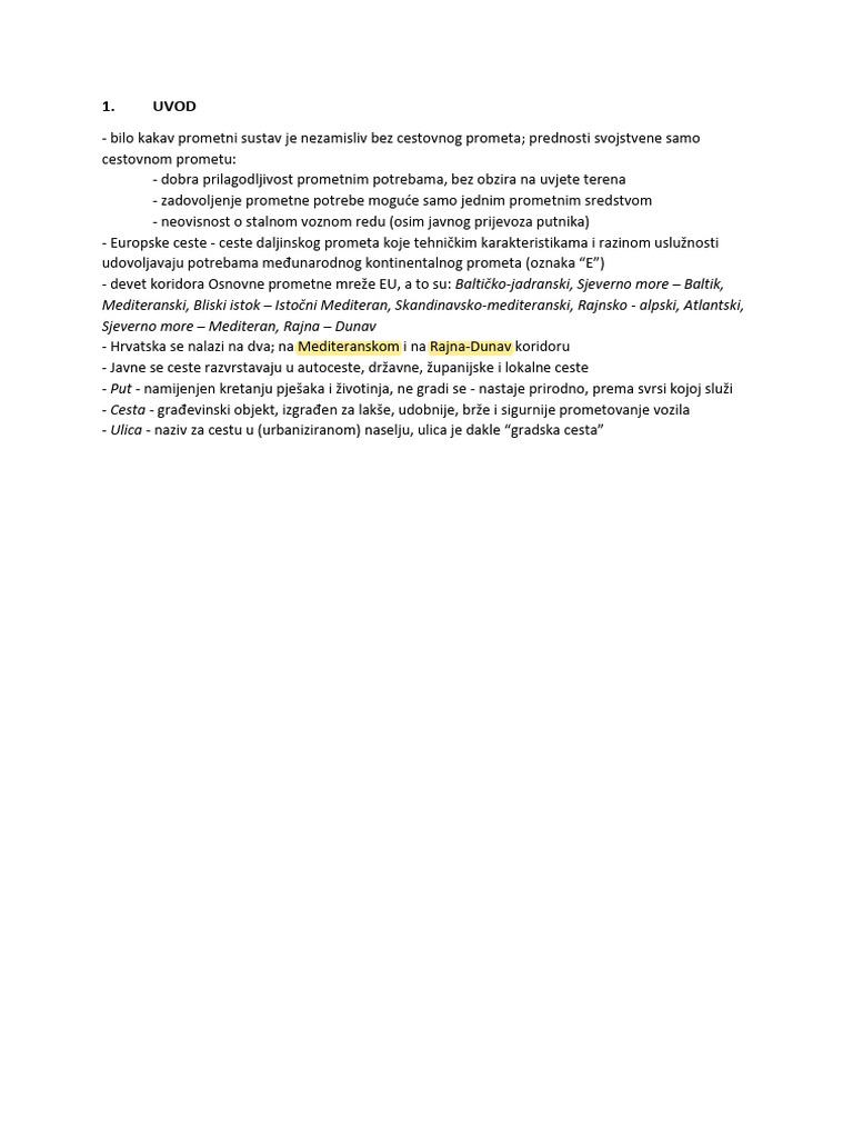 Ceste Cijela Skripta | PDF