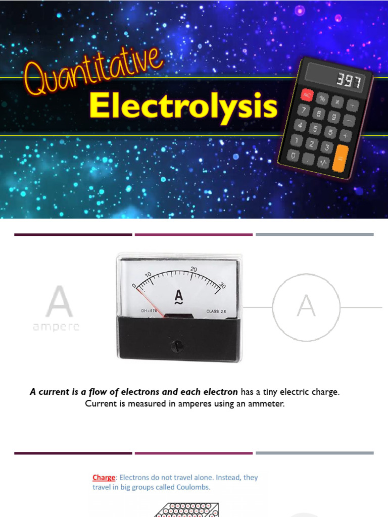 Quantitative Electrolysis | PDF | Mole (Unit) | Electric Charge