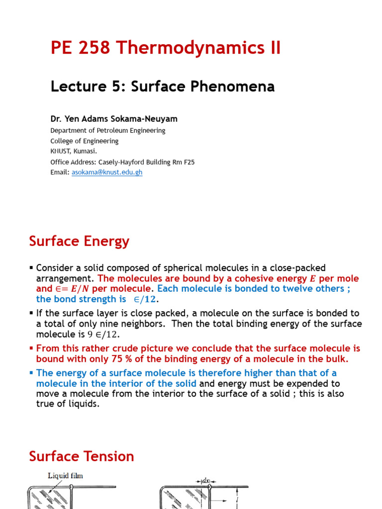 Surface Tension and Its Applications | PDF | Surface Tension | Phase ...