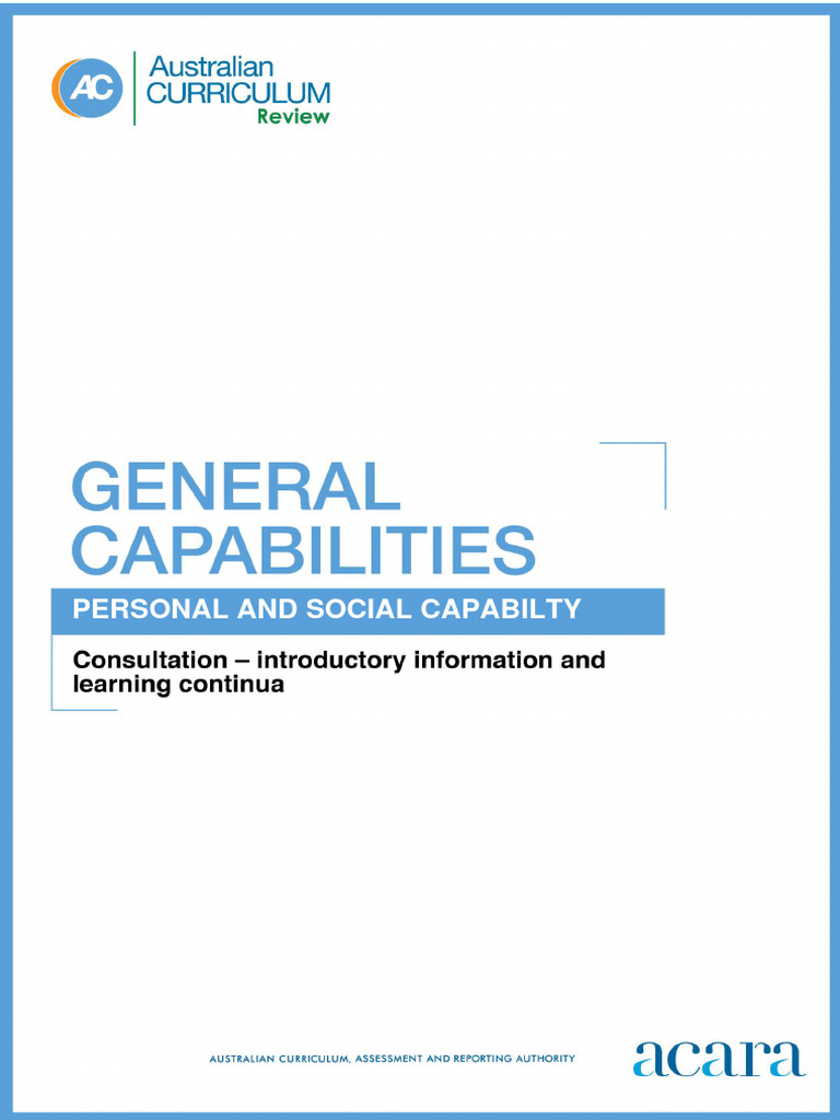 GC Personal and Social Capability Consultation Curriculum | PDF