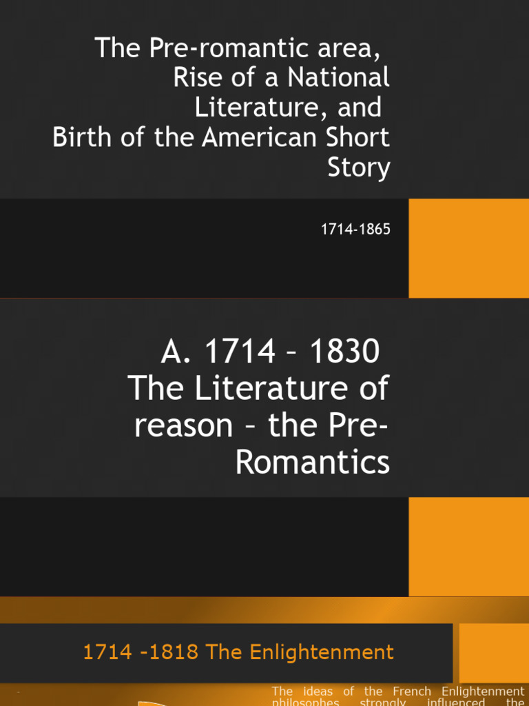 American Literature: Pre-Romantic Era Insights | PDF ...
