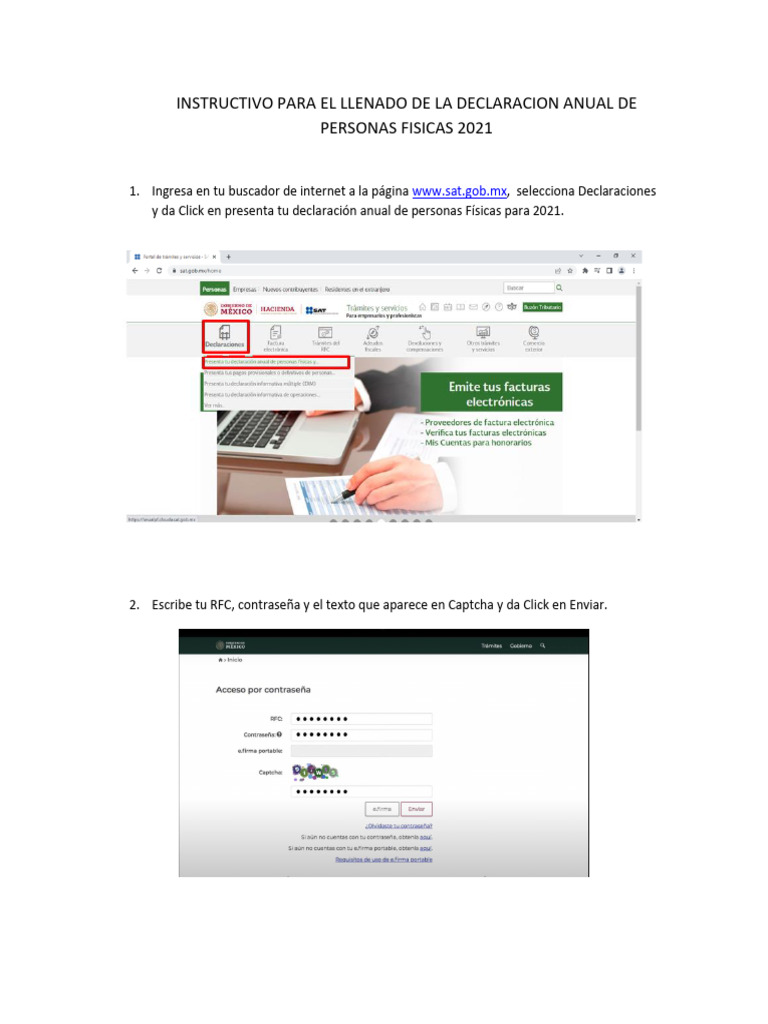 Instructivo para El Llenado de La Declaracion Anual de Personas Fisicas ...