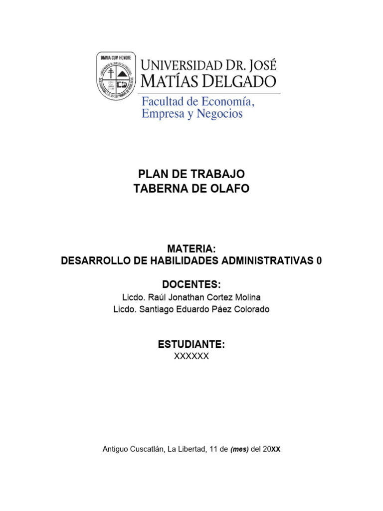Ejemplo de Plan de Trabajo | PDF | Business | Negocios económicos