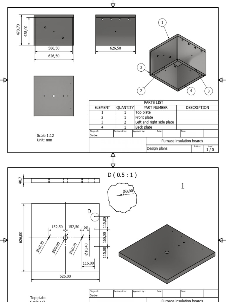 Furnace Insulation Board Parts List | PDF