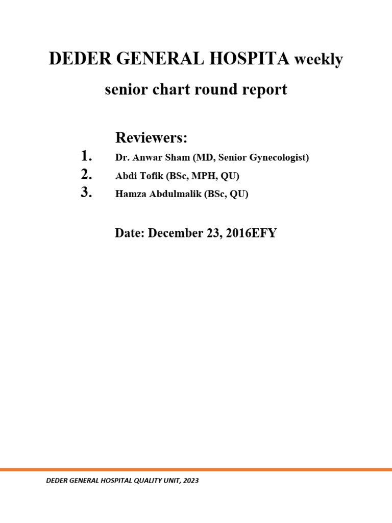Weekly Senior Chart Review Report 2023 - Dec 23 - 2016 | PDF | Medical ...