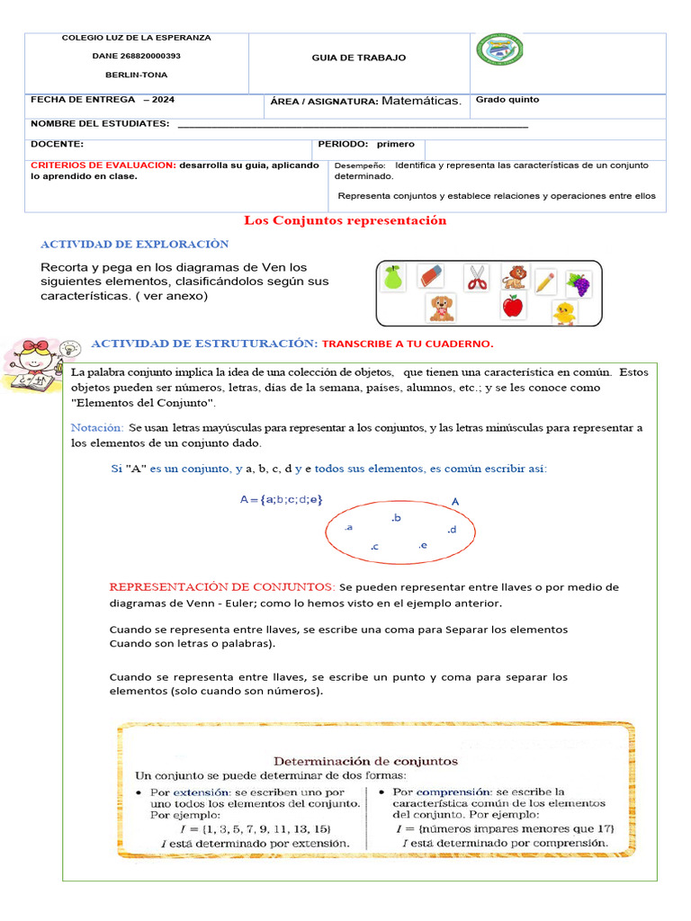 Guia de Conjuntos Representación | PDF | Conjunto (Matemáticas ...