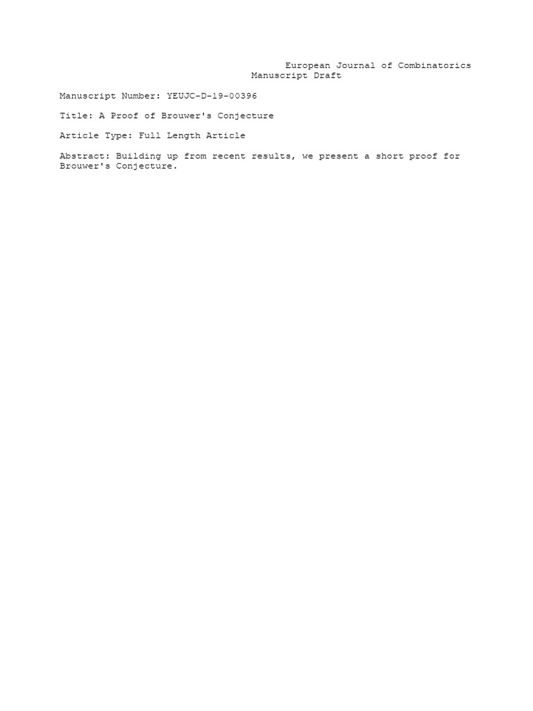 Graph Theory: Brouwer's Conjecture | PDF | Theoretical Computer Science ...