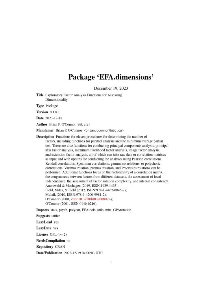 EFA Dimensions | PDF