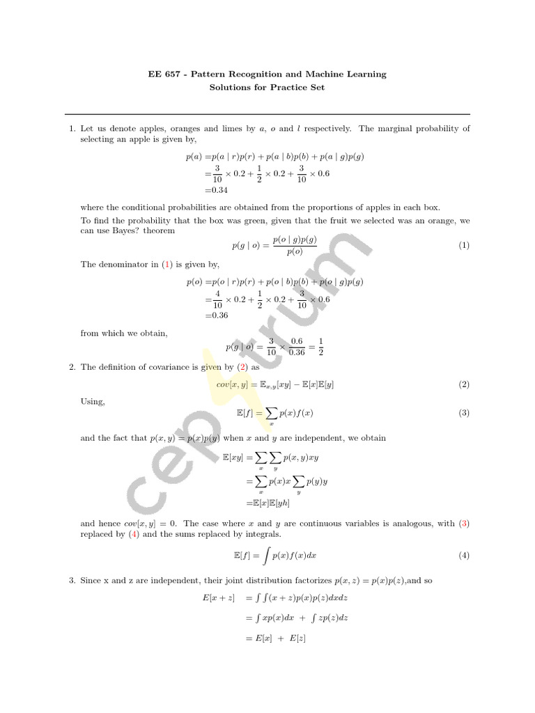 Solutions For Practice Set | PDF | Eigenvalues And Eigenvectors | Matrix (Mathematics)