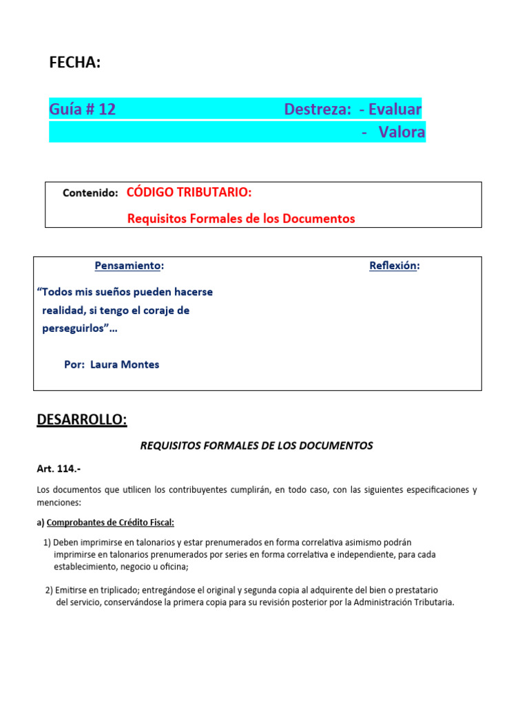 3°° GUIA # 12 - Requisitos Documentos - P | PDF