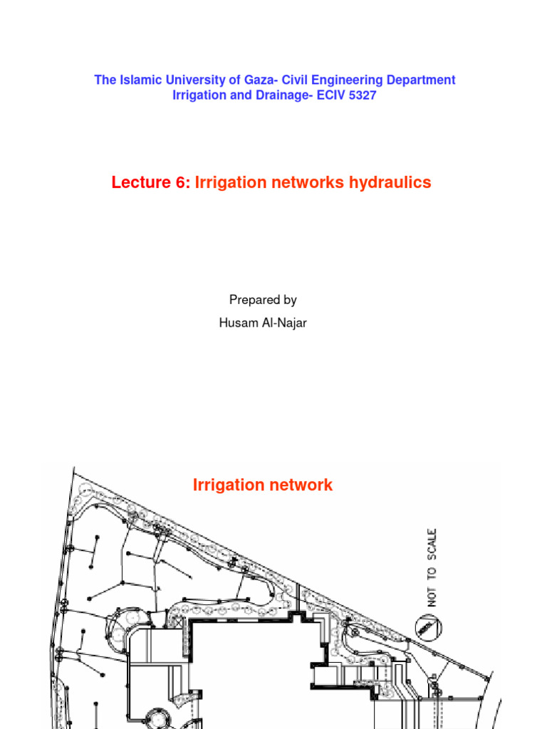 L6 Irrigation Networks Hydraulics | PDF | Pump | Manufactured Goods L6 Irrigation Networks Hydraulics | PDF | Pump | Manufactured Goods