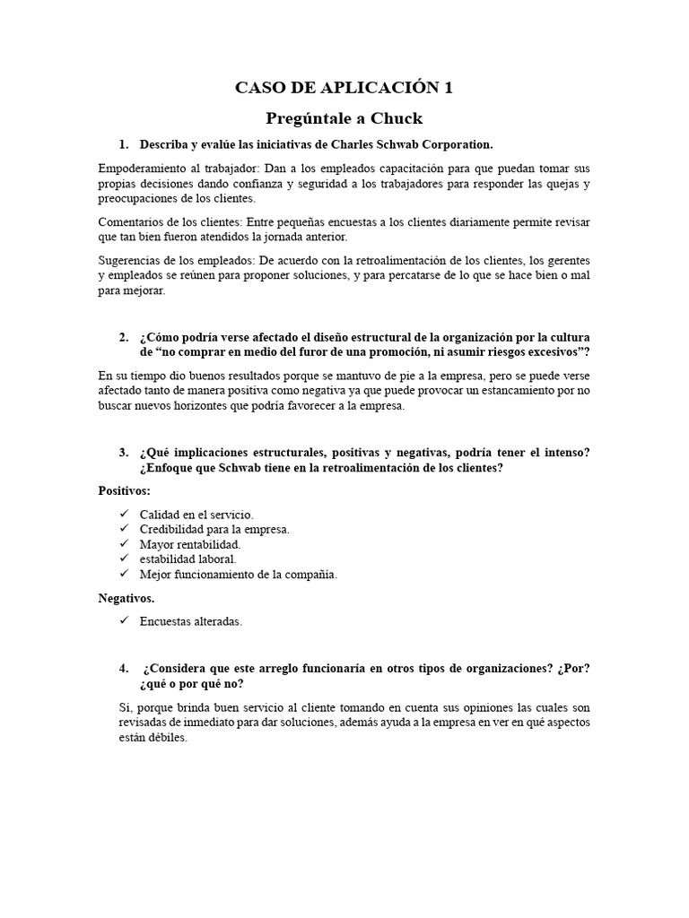 Preguntas de analisis - Caso 1 | PDF