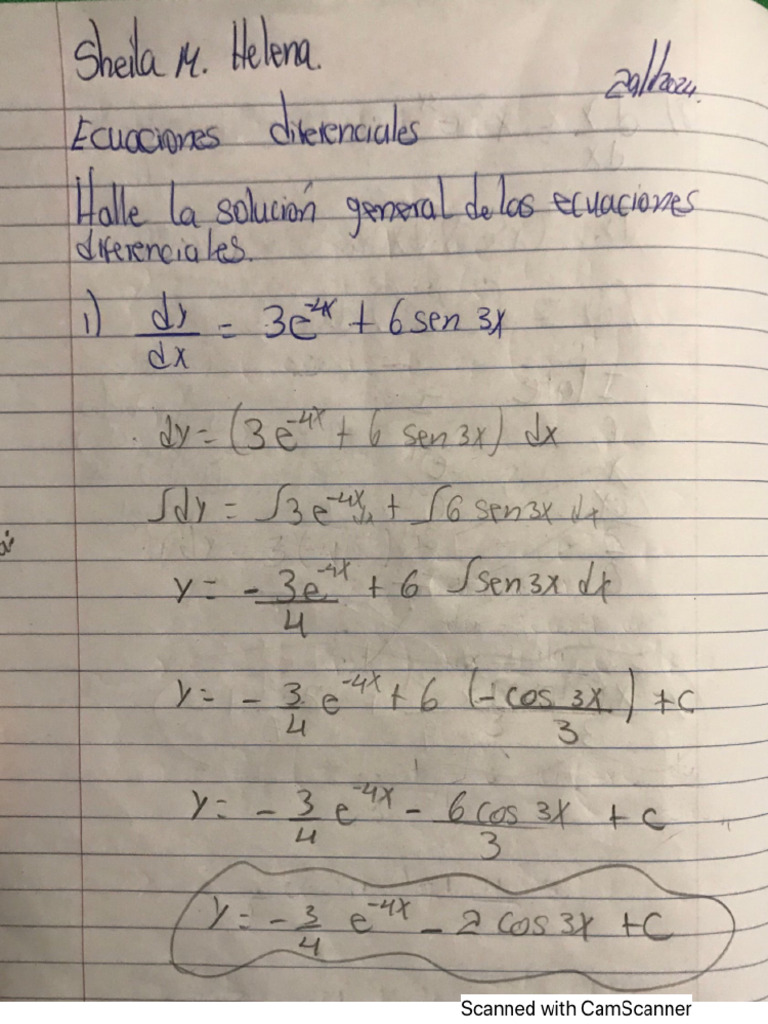 Solución General de Ecuación Diferencial | PDF