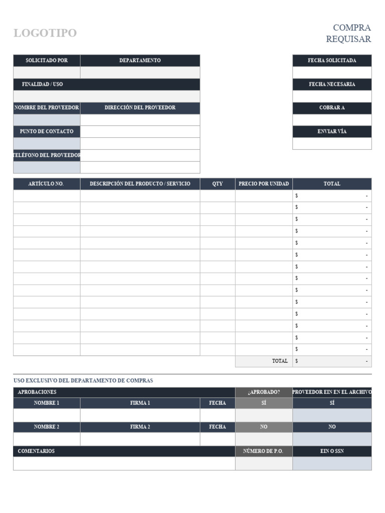 Plantilla Requisicion de Compra 1 | Descargar gratis PDF | Informática ...
