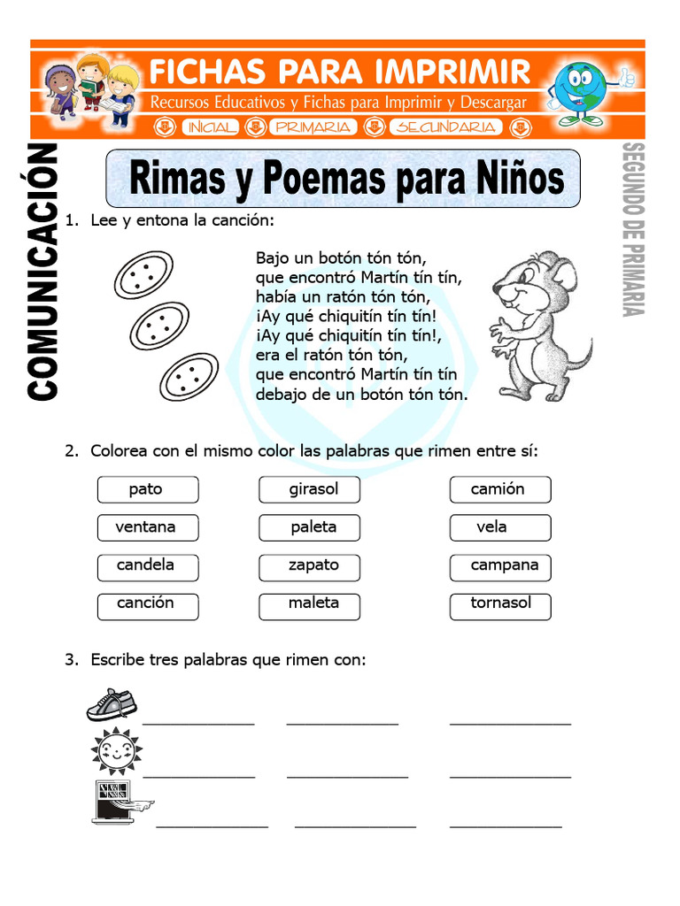 Rimas y Poemas Actividad | PDF