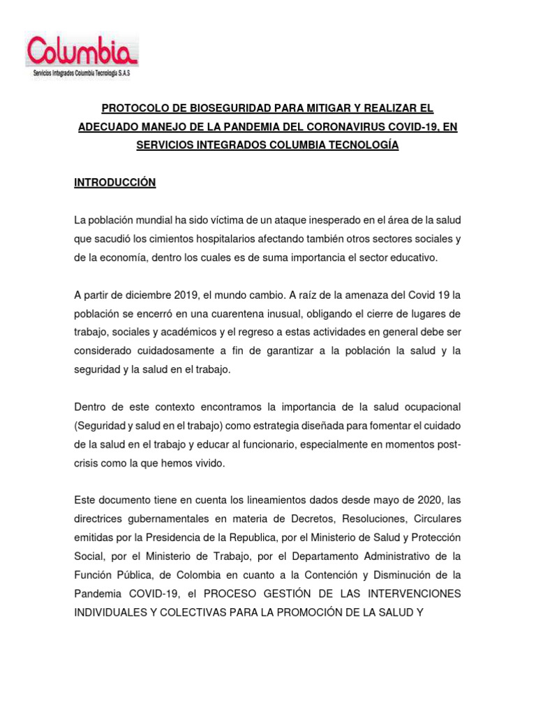 1.protocolo de Bioseguridad | PDF | Lavado de manos | Infección