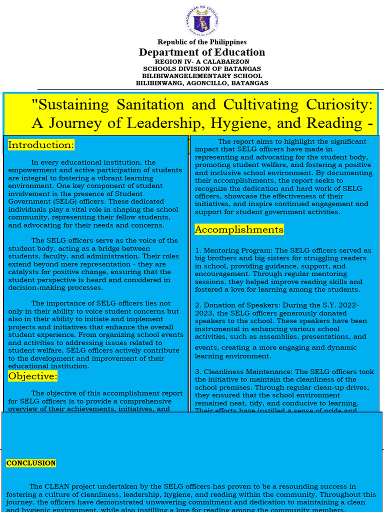 Accomplishment Report SPG | PDF | Learning | Cognition